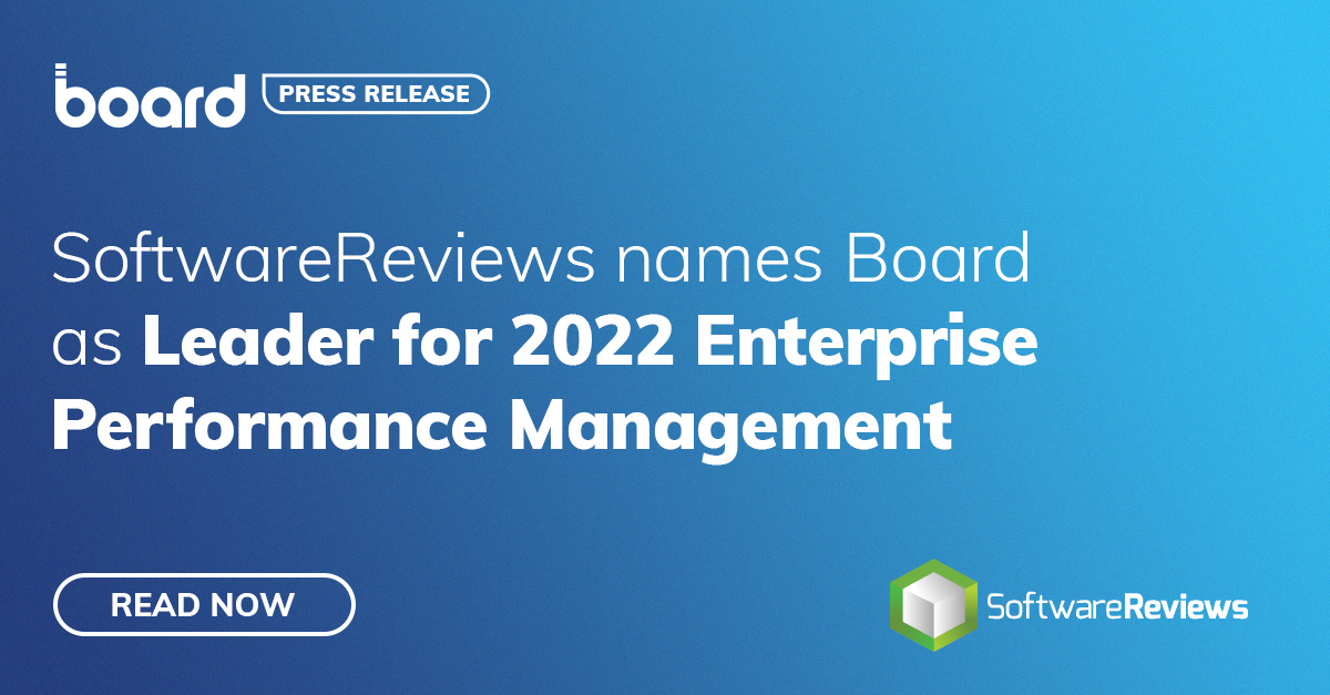 SoftwareReviews Names Board As Leader For 2022 Enterprise Performance Management Data Quadrant